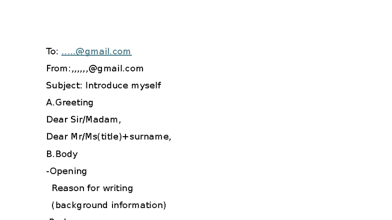 Cách viết Email - Tiếng Anh Thương Mại - To: .....@gmail From ...