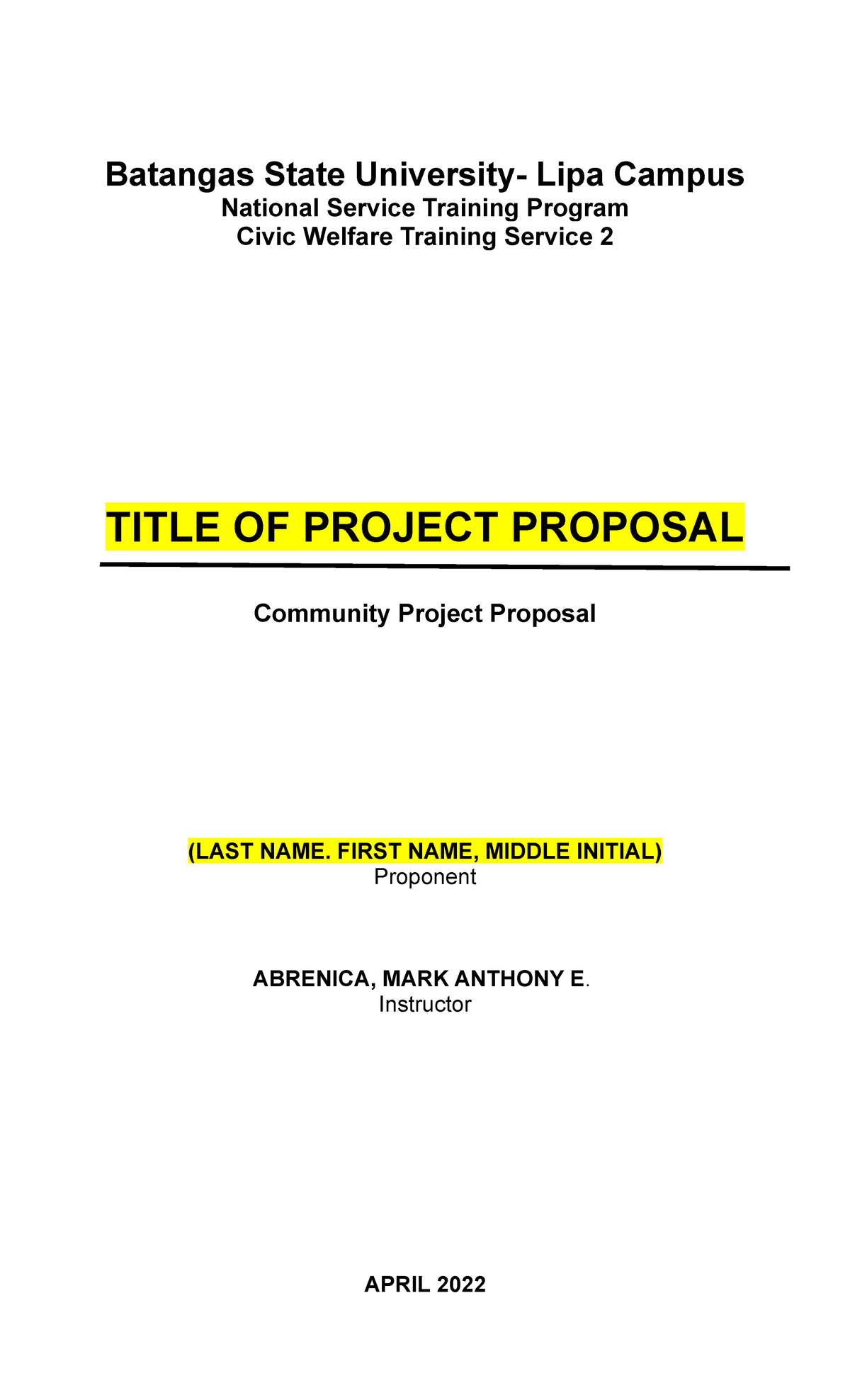 Project Proposal Template - Computer programming - Studocu