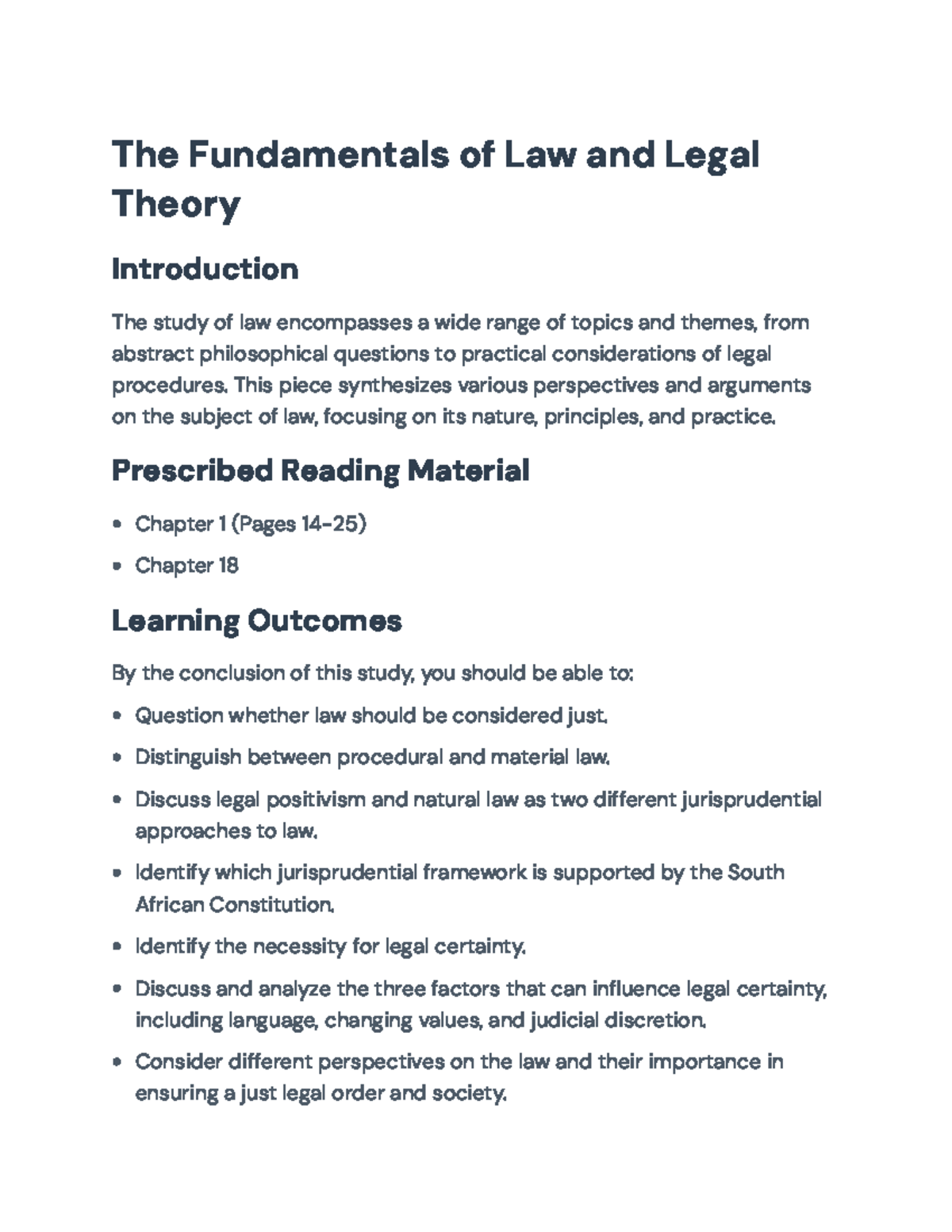 Fundamentals of Law & Legal Theory: Jurisprudence & Certainty Insights ...