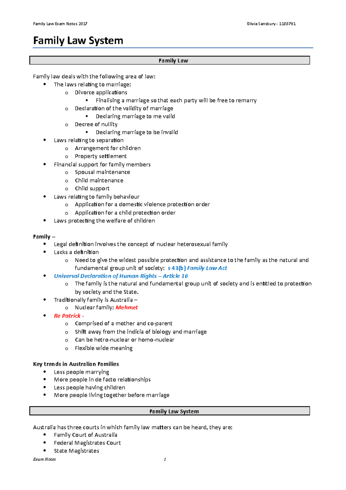 Family law Notes - Lecture note 1-12 - Family Law System Family Law ...