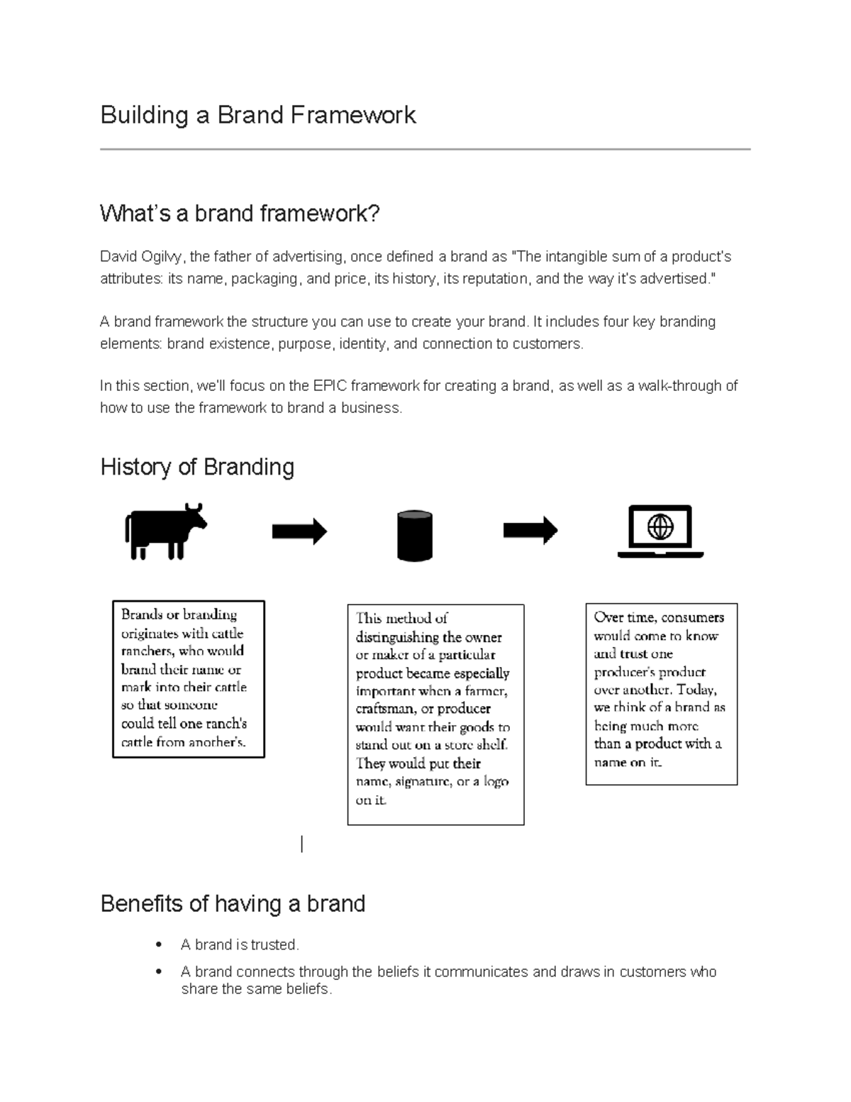 Branding via FB - Building a Brand Framework What’s a brand framework ...