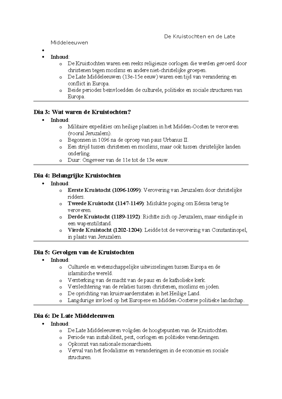 Geschiedenis van de Kruistochten en de Late Middeleeuwen (13e-15e eeuw ...
