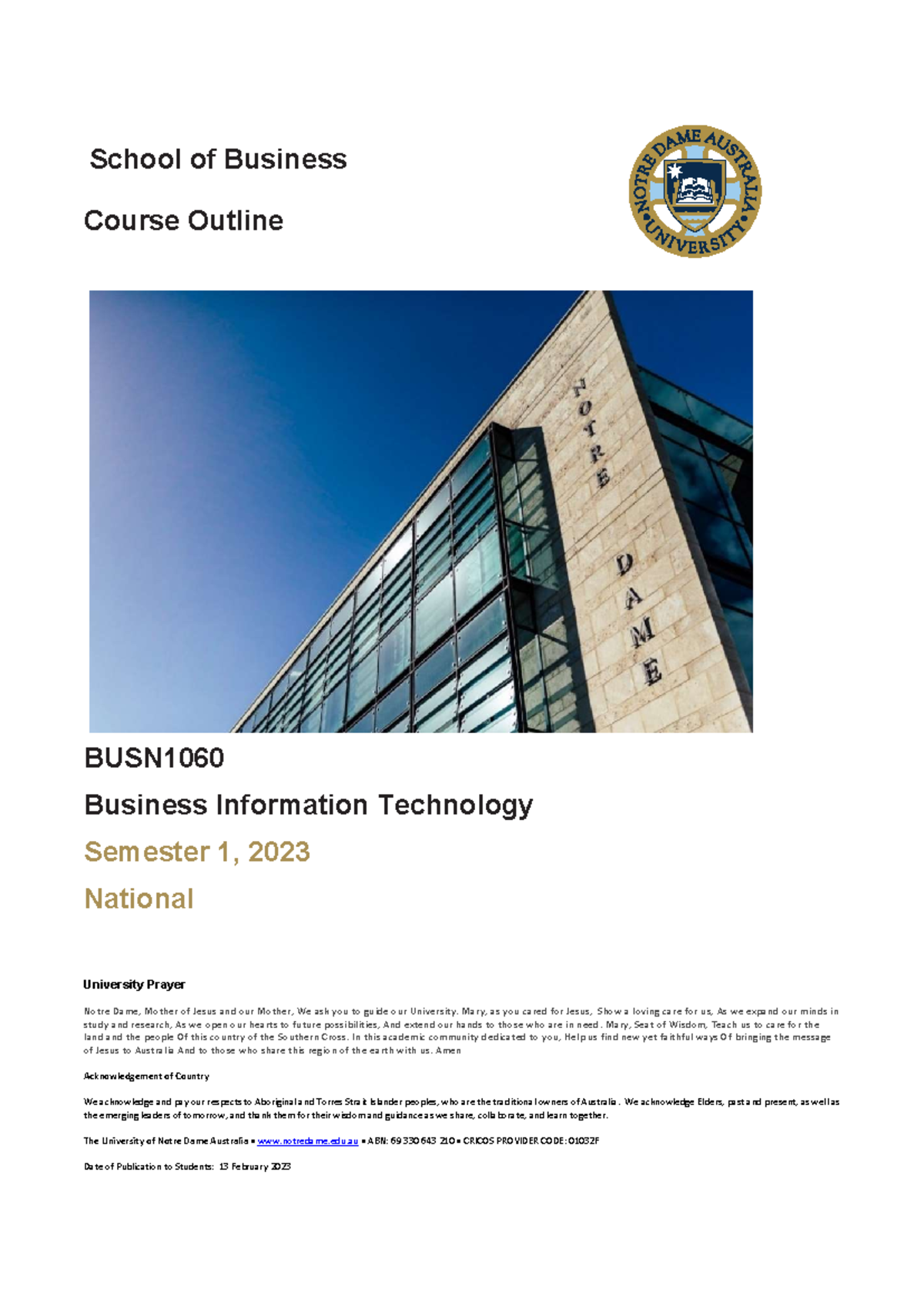 22S2 BUSN1060 Business Information Technology Course Outline - NAT ...