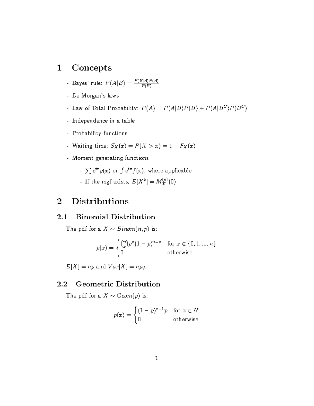 Statistics 101 - Midterm Review: Key Concepts & Distributions - Studocu