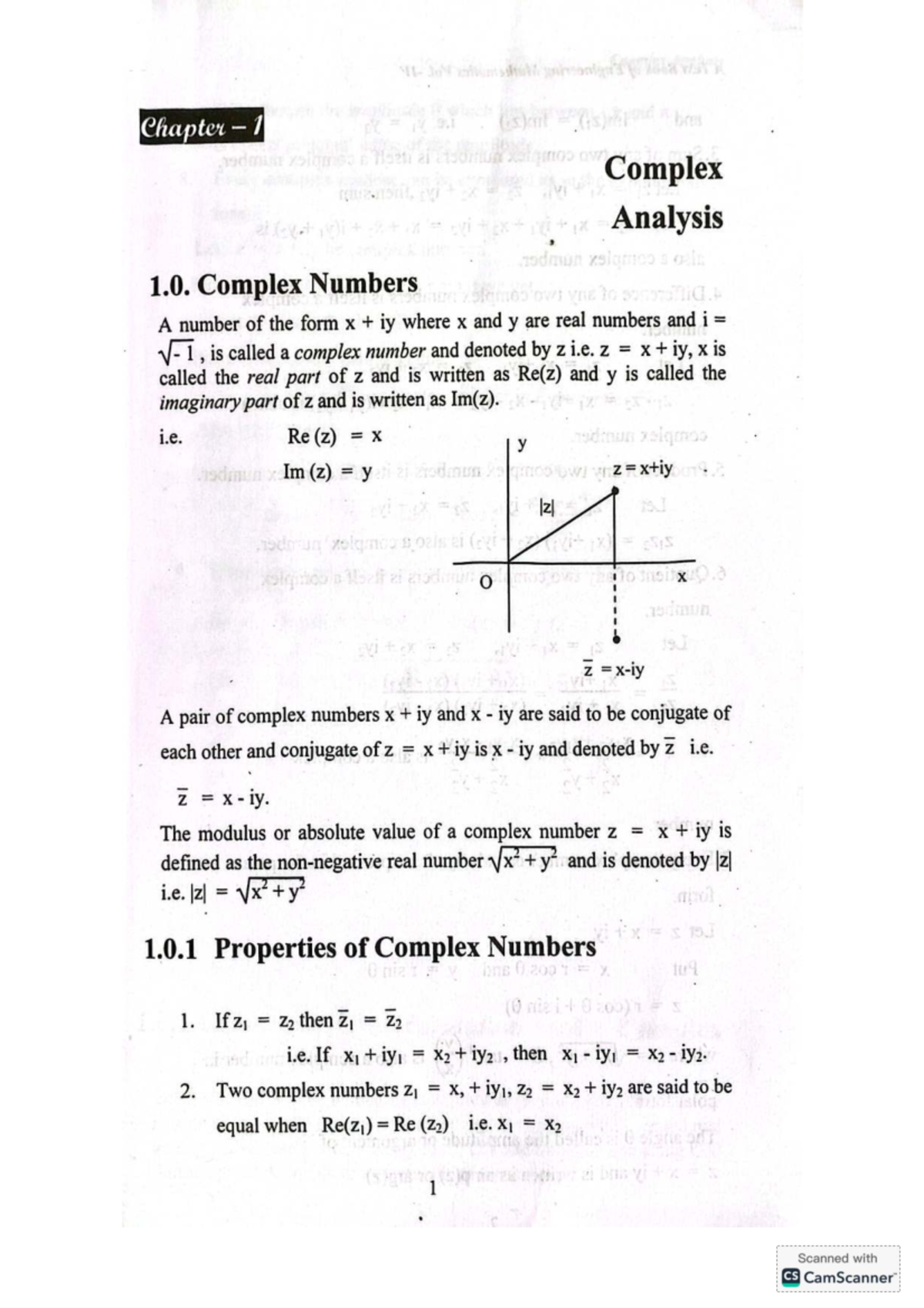 Chapter 1: Complex Analysis - Understanding Complex Numbers and Their Properties - Studocu