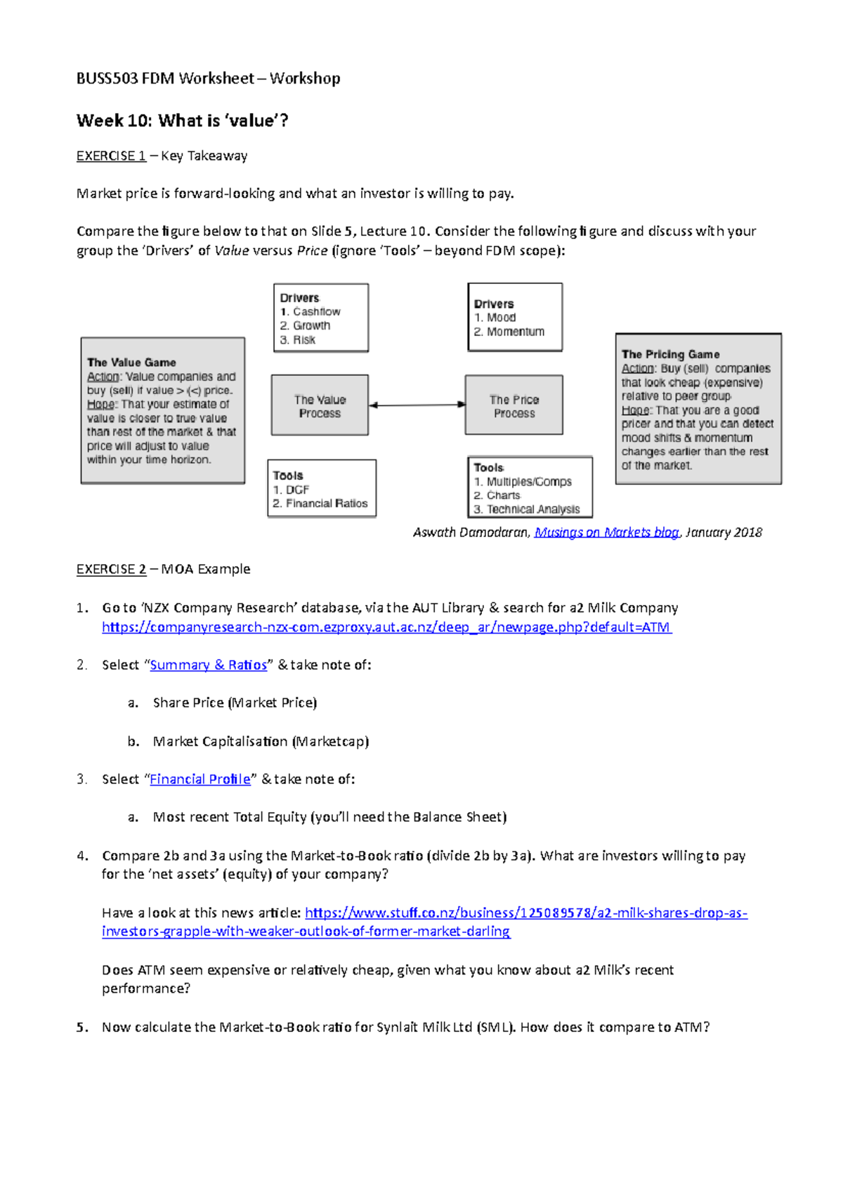 Week 10 - Workshop Worksheet - Financial Decision Making - AUT - Studocu
