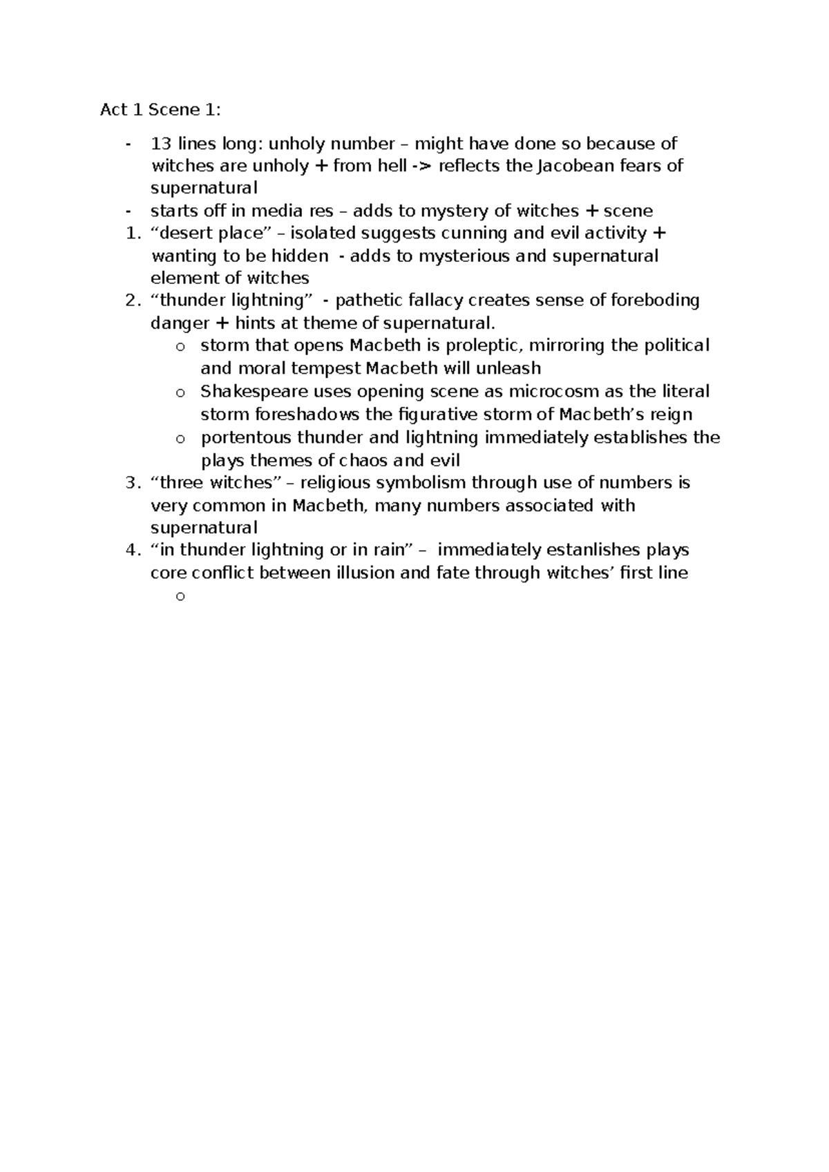 Act 1 Scene 1 Analysis - GCSE Macbeth Insights - Studocu