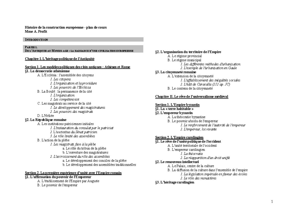 Plan cour HCE 1 - Plan de cours - 1 Histoire de la construction ...