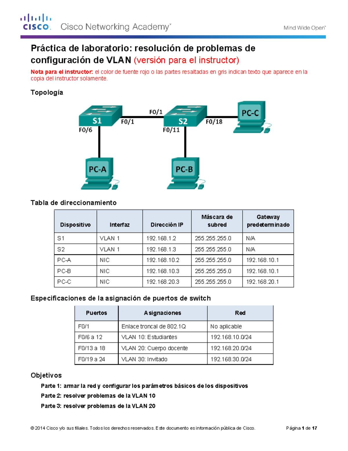 Resolución de problemas de configuración de VLAN - aaa (Instructor) - Studocu