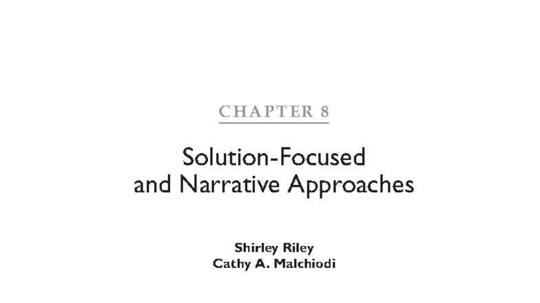 Handbook of Art Therapy - Chapter 8: Solution-Focused & Narrative ...
