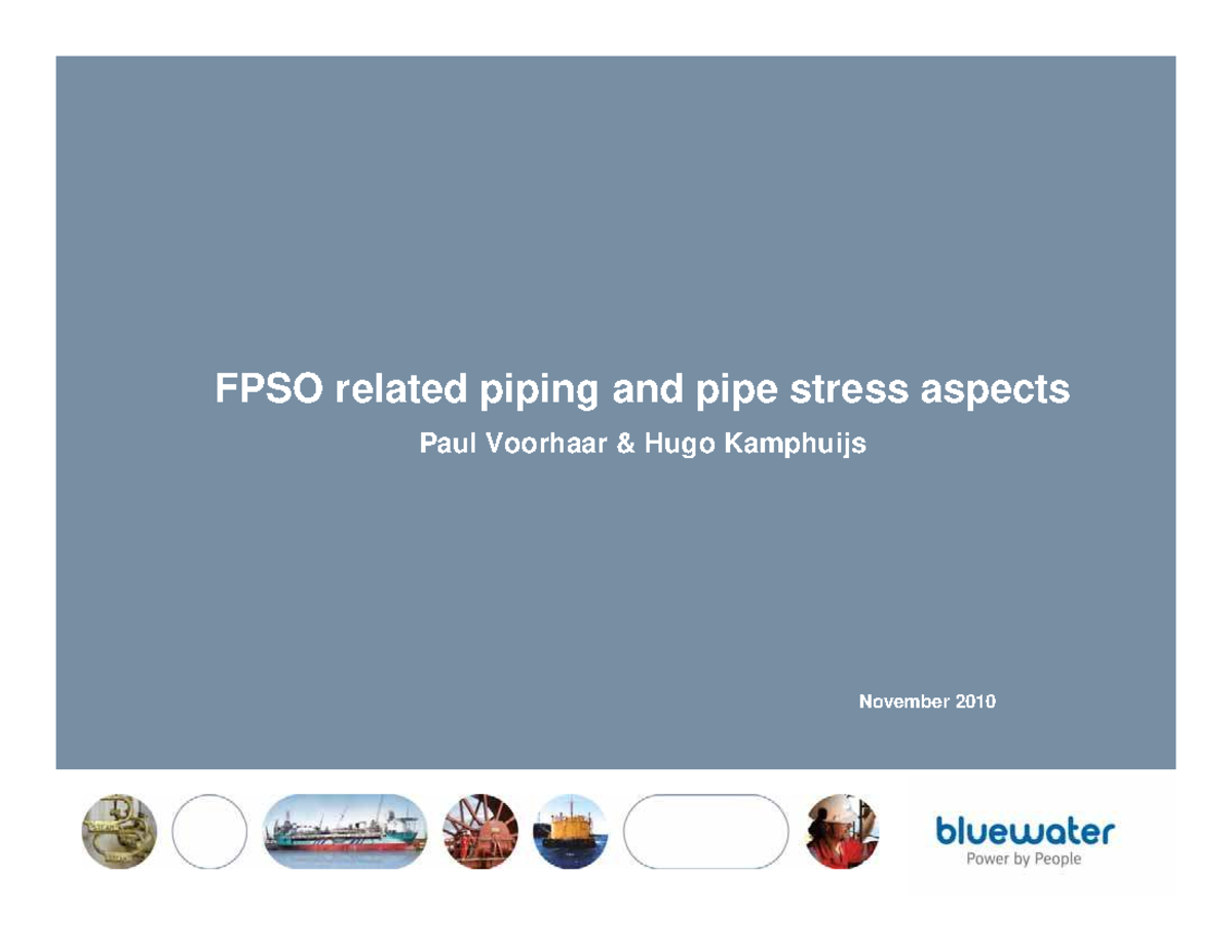 FPSO 189190696: Piping and Pipe Stress Analysis Overview - Studocu