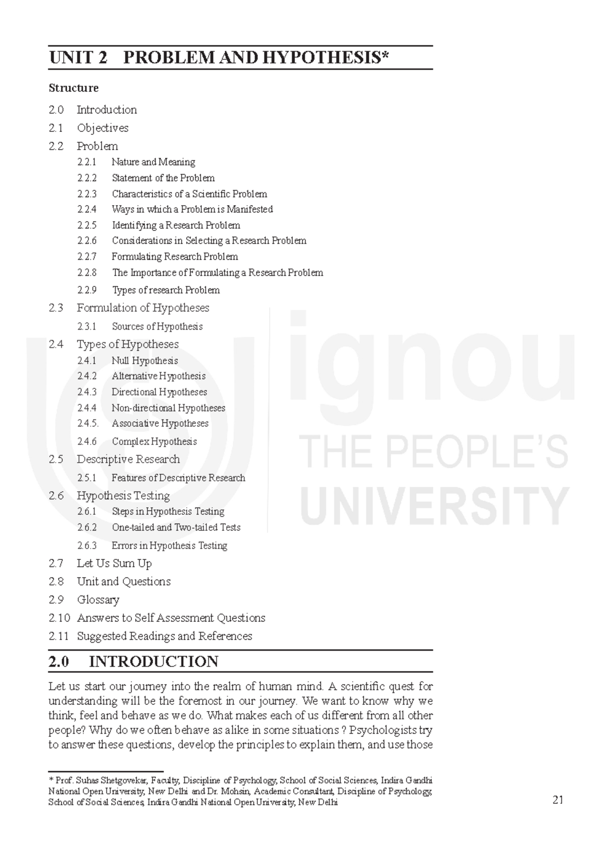 Hypothesis in psychology - 21 Problem and Hypothesis UNIT 2 PROBLEM AND ...
