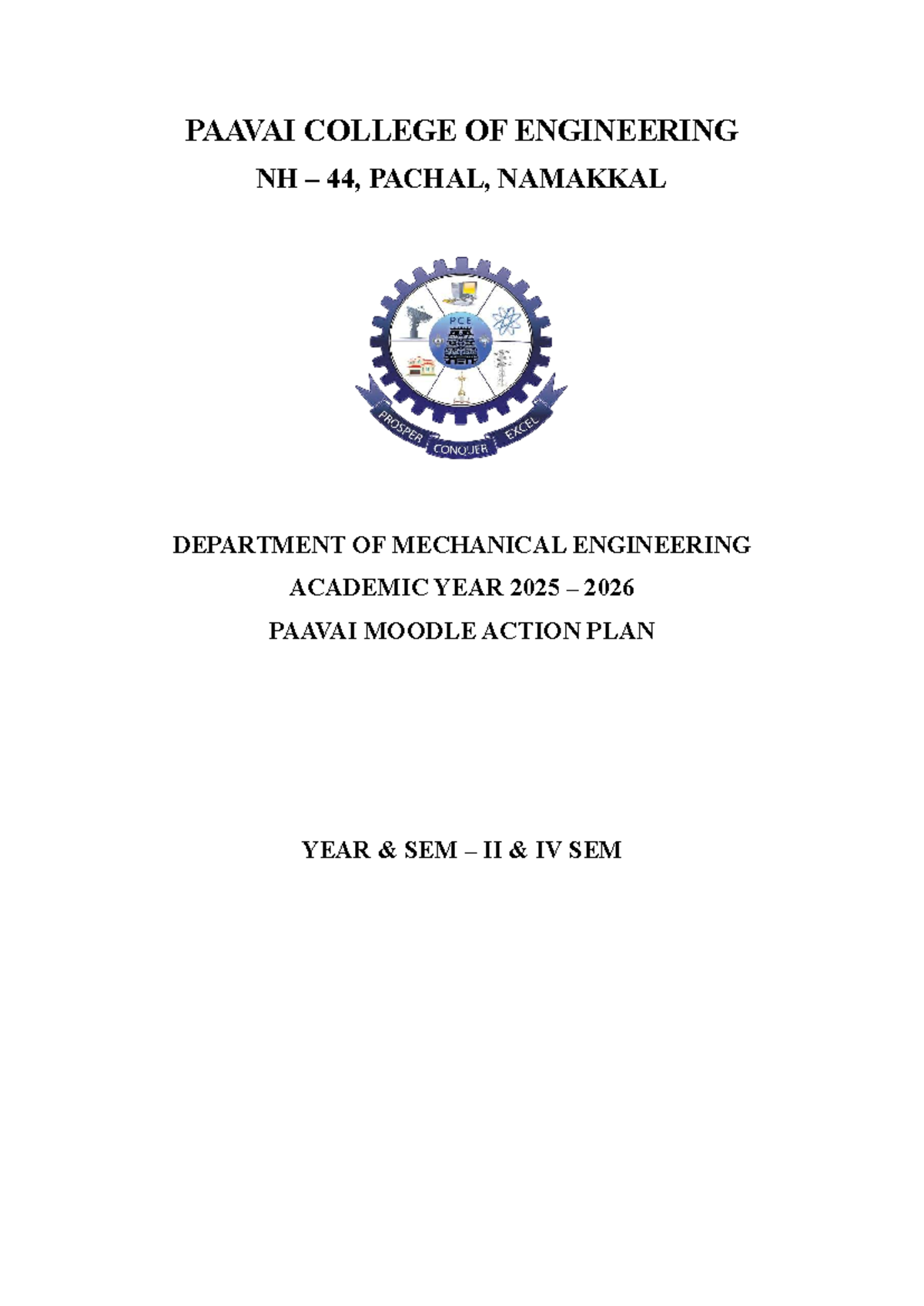 Moodle Action Plan for ME3493 Technology - II Year Semester - Studocu