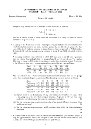 Formula Sheet - STA3030F – Formula Sheet Name Probability function ...