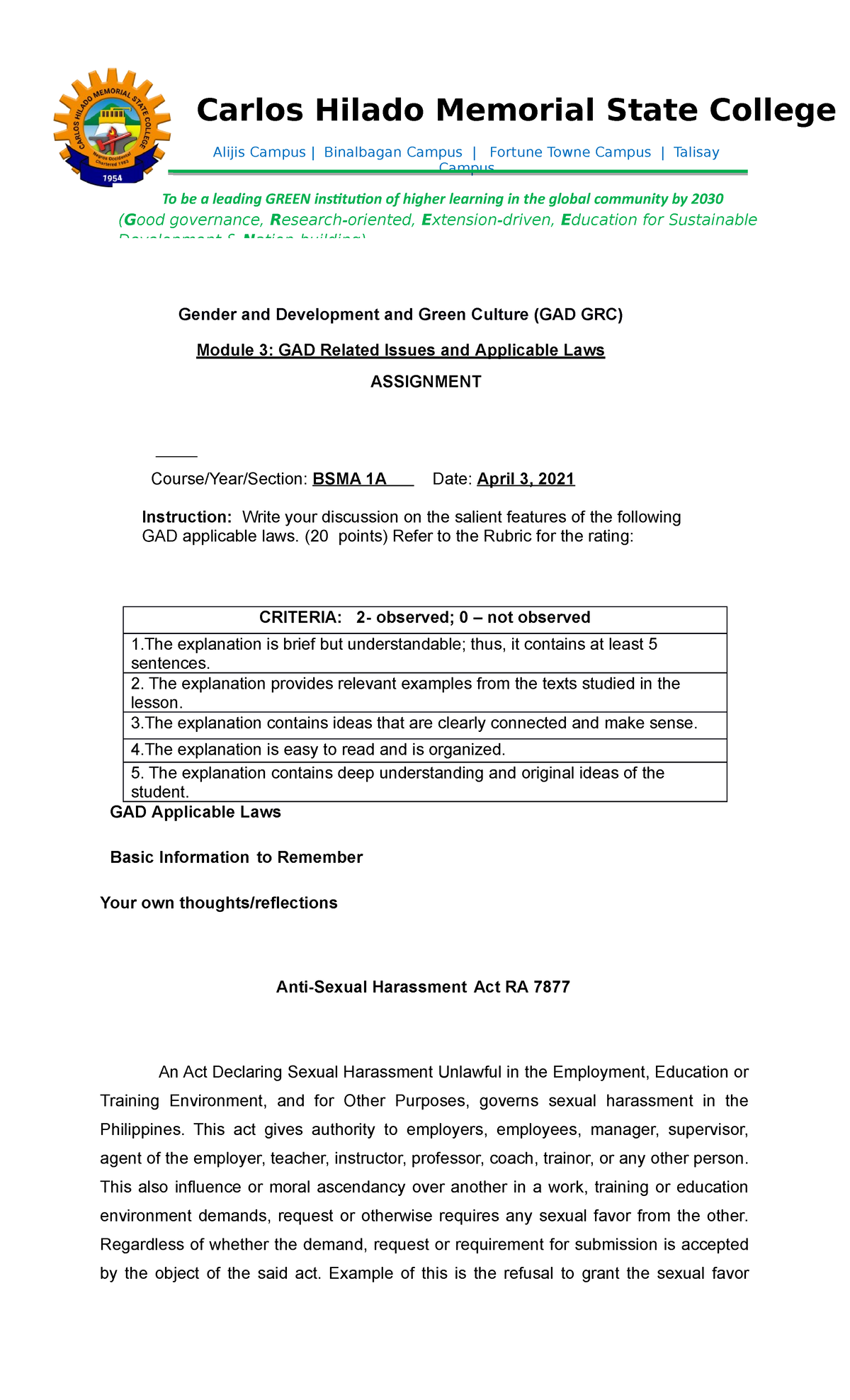 Module 3 GAD Related Issues and Applicable Laws - Gender and ...