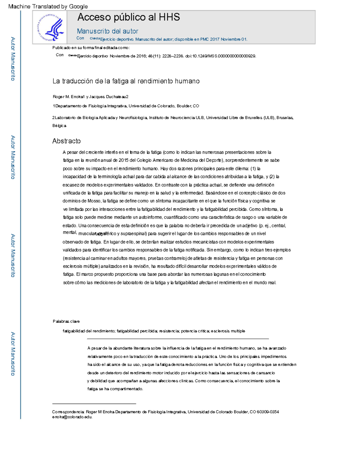 Translating Fatigue to Human Performance - Con CienciaEjercicio ...