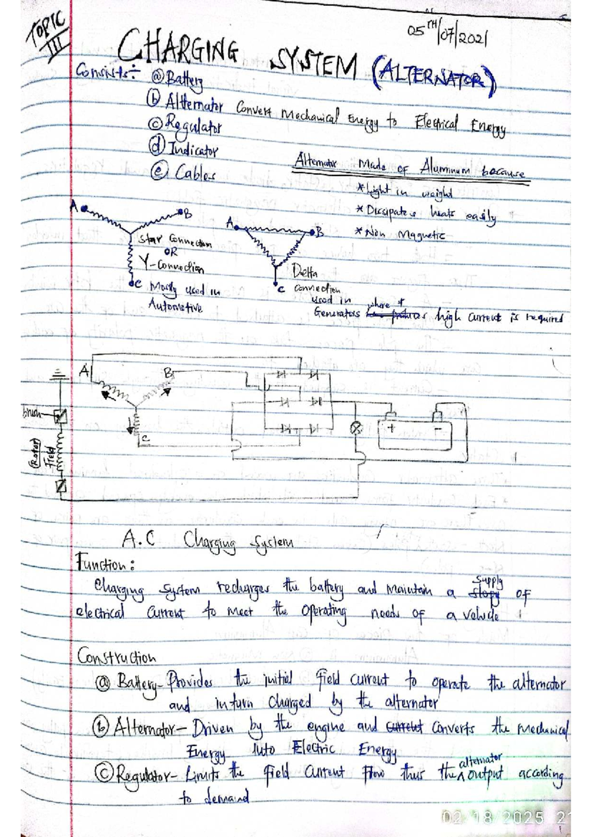 Charging System 1 - Auto Electrical Notes (ALTERNATOR) - Studocu