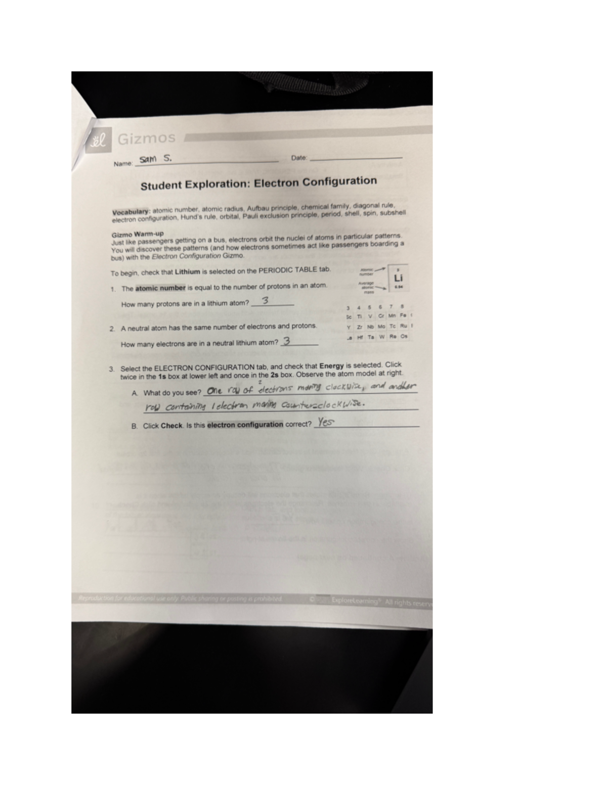 Gizmo: Student Exploration on Electron Configuration Concepts - Studocu