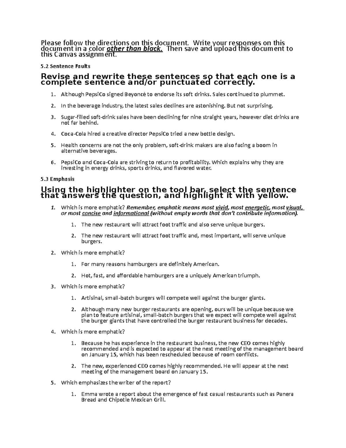 Chapter 5 Quiz: Exercises on Sentence Structure and Voice - Studocu