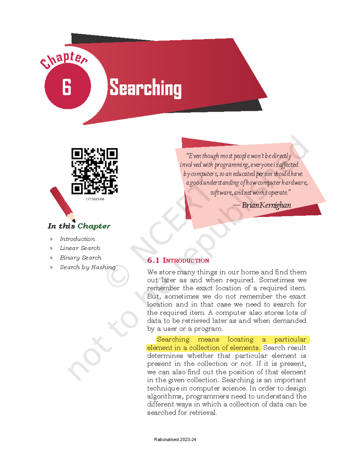 Chapter 6: Searching Techniques in Computer Science - Class XII - Studocu