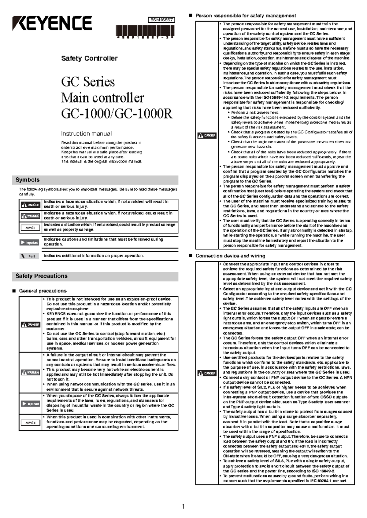 GC Series Safety Controller Instruction Manual (96M16567) - Studocu