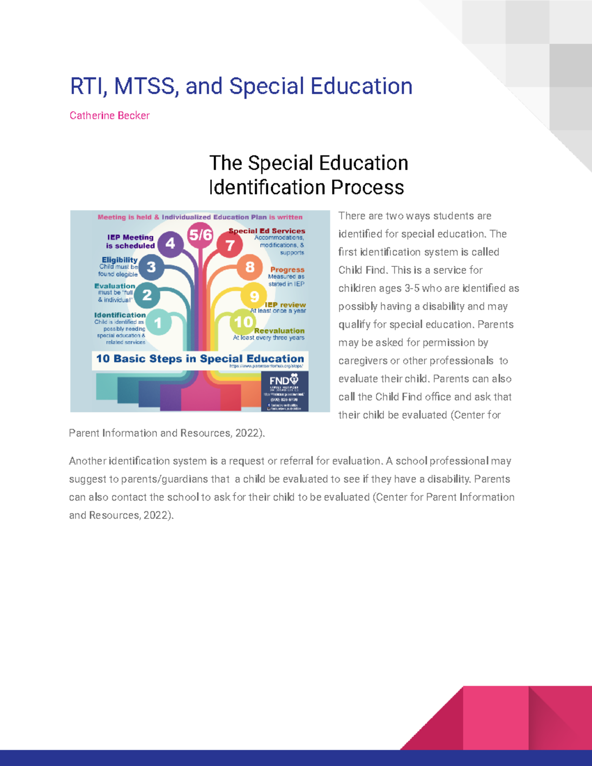 RTI, MTSS, and Special Education Identification Processes - RTI, MTSS ...