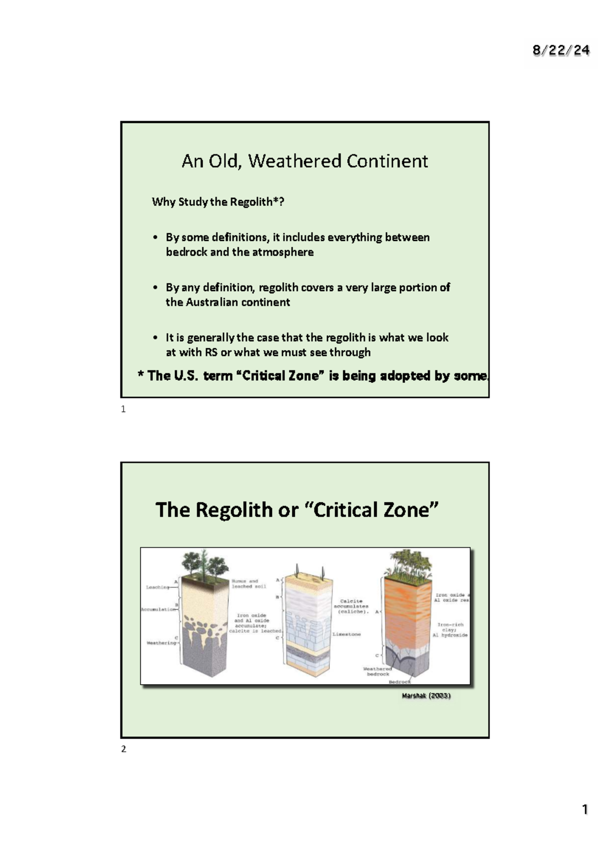 CIVL1022 Week 4B Geomorphology: Understanding Regolith and Weathering ...