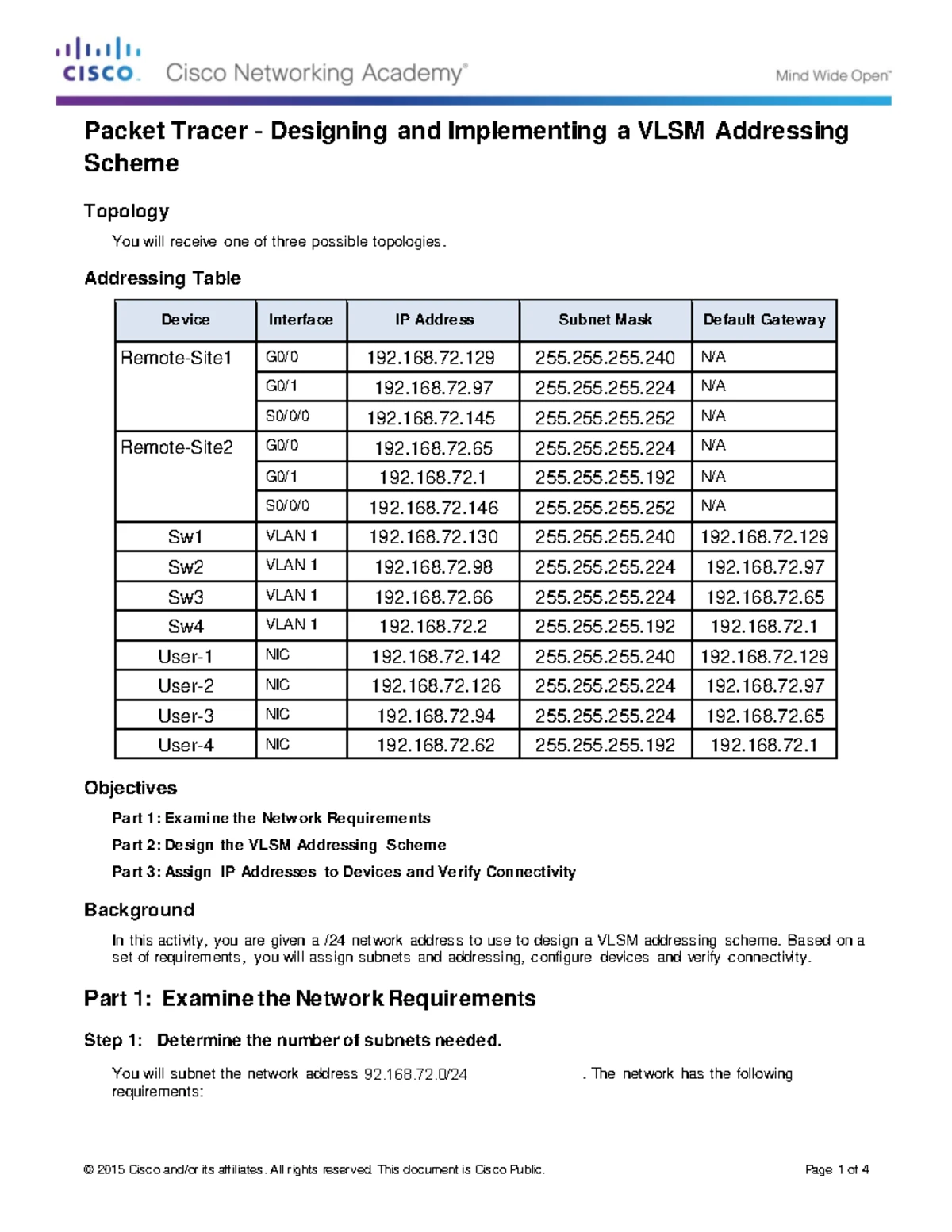 6512 Lab Building A Switch And Router Network Topology Addressing Table Device Interface