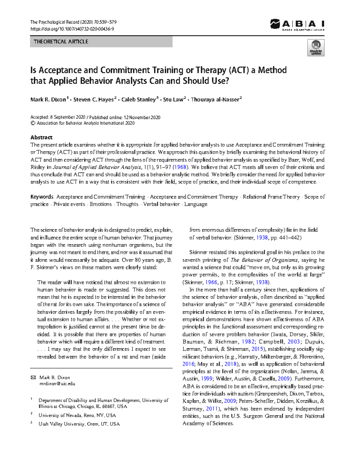 Is Acceptance and Commitment Therapy (ACT) Suitable for ABA? Insights ...