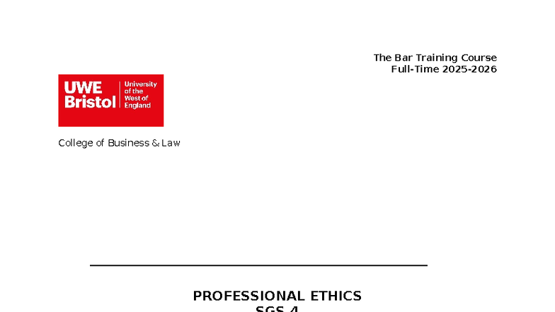 Ethics SGS 4: Professional Conduct & Code of Conduct - BTC - Studocu