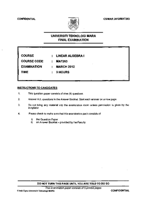 CS270 Course Outline - FACULTY OF COMPUTER AND MATHEMATICAL SCIENCES ...