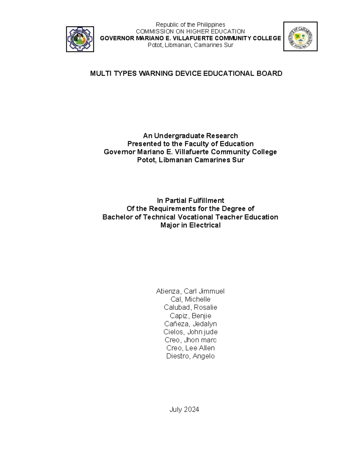 Final Research Manuscript: Developing a Multi-Type Warning Device ...