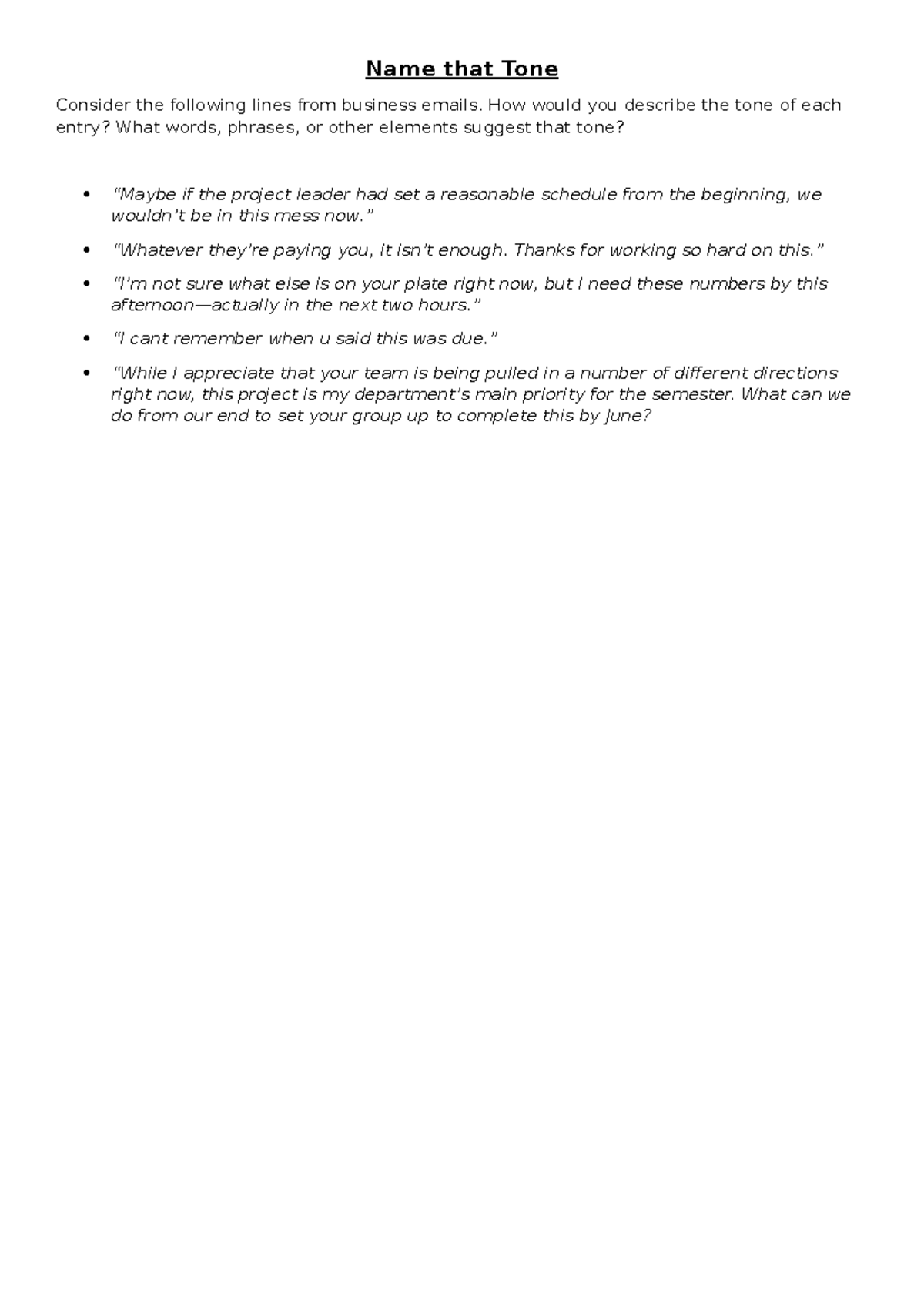 Name that Tone: Strategies for Diplomatic Writing in Business Emails ...