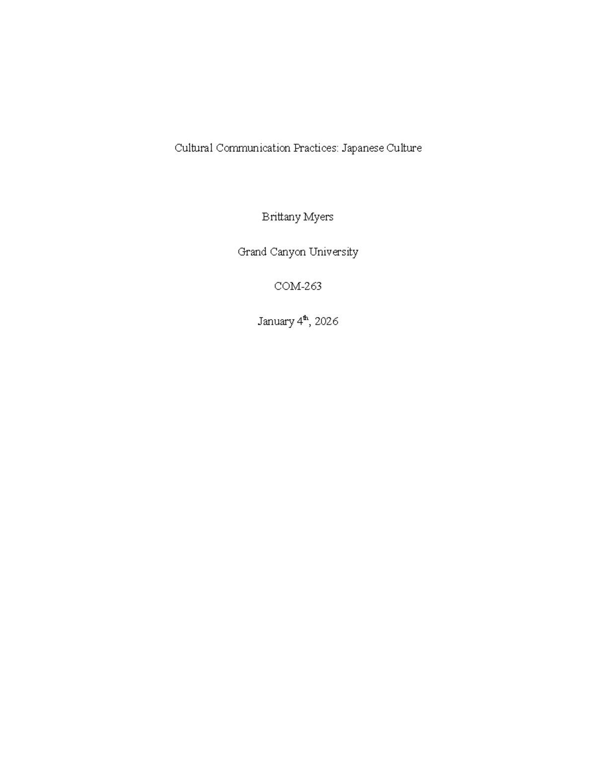 Cultural Communication Practices in Japan: A Study (GCU) - Studocu