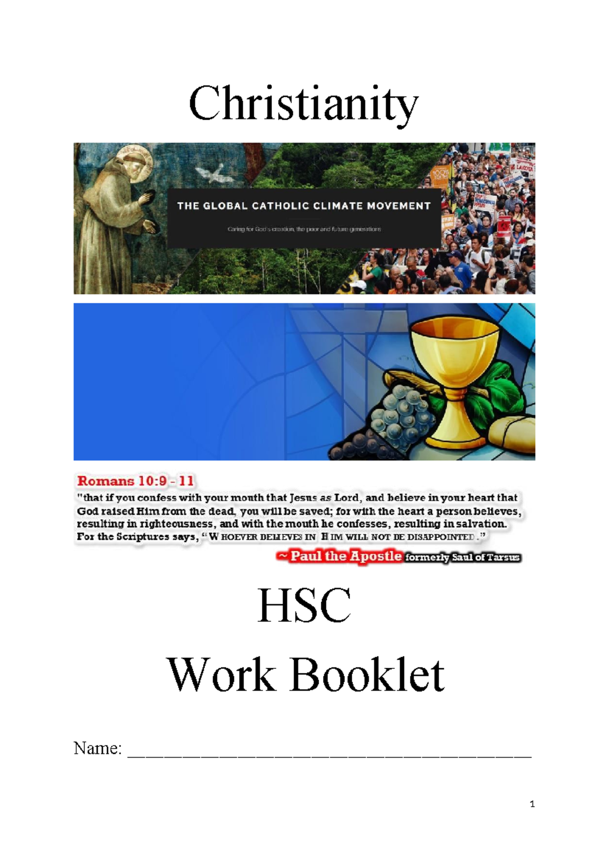 Christianity HSC Workbook: Key Concepts & Paul’s Contributions - Studocu