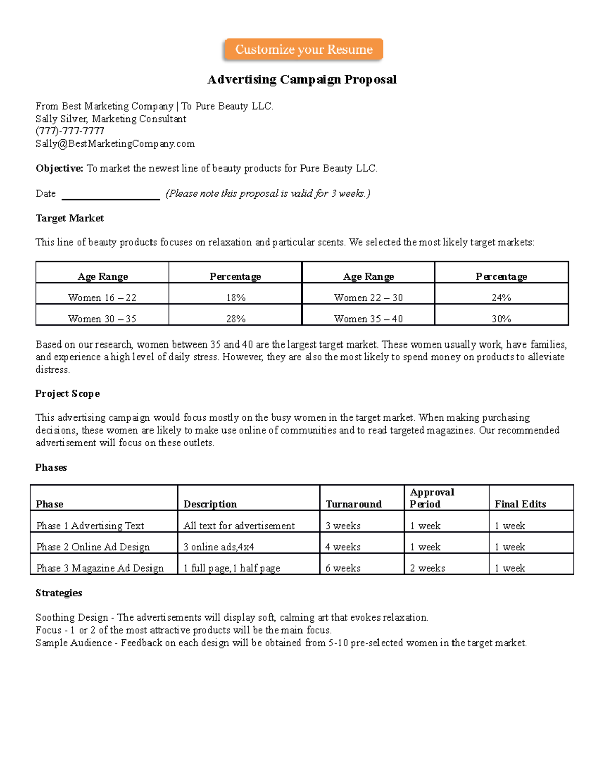 Ssg - ssg pratical - Advertising Campaign Proposal From Best Marketing ...