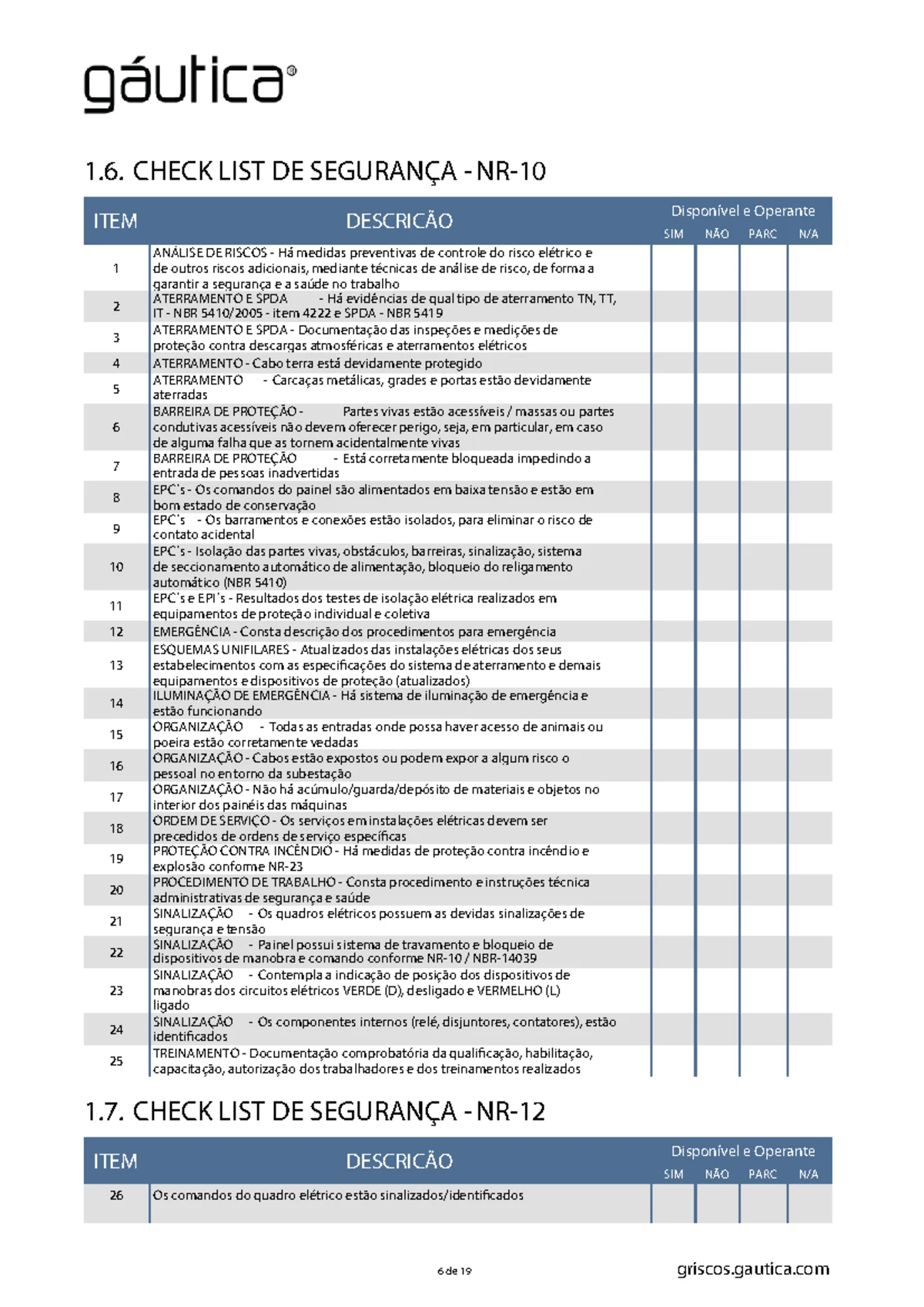 Checklist de Inspeção de Chuveiro de Emergência e Lava-Olhos - Studocu