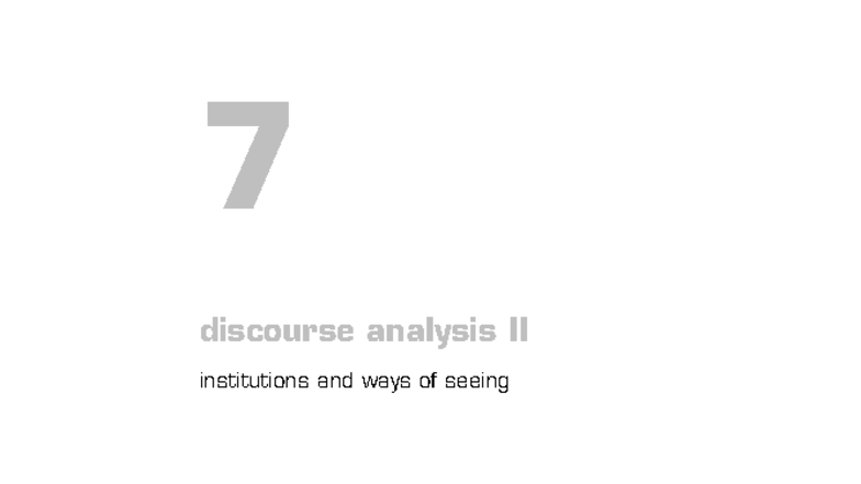 Discourse Analysis II: Institutions and Visual Culture Insights (DA 2 ...