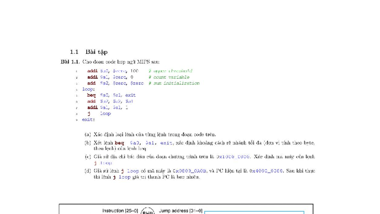 Lab 4 - MIPS Code Analysis and Instruction Breakdown - Studocu