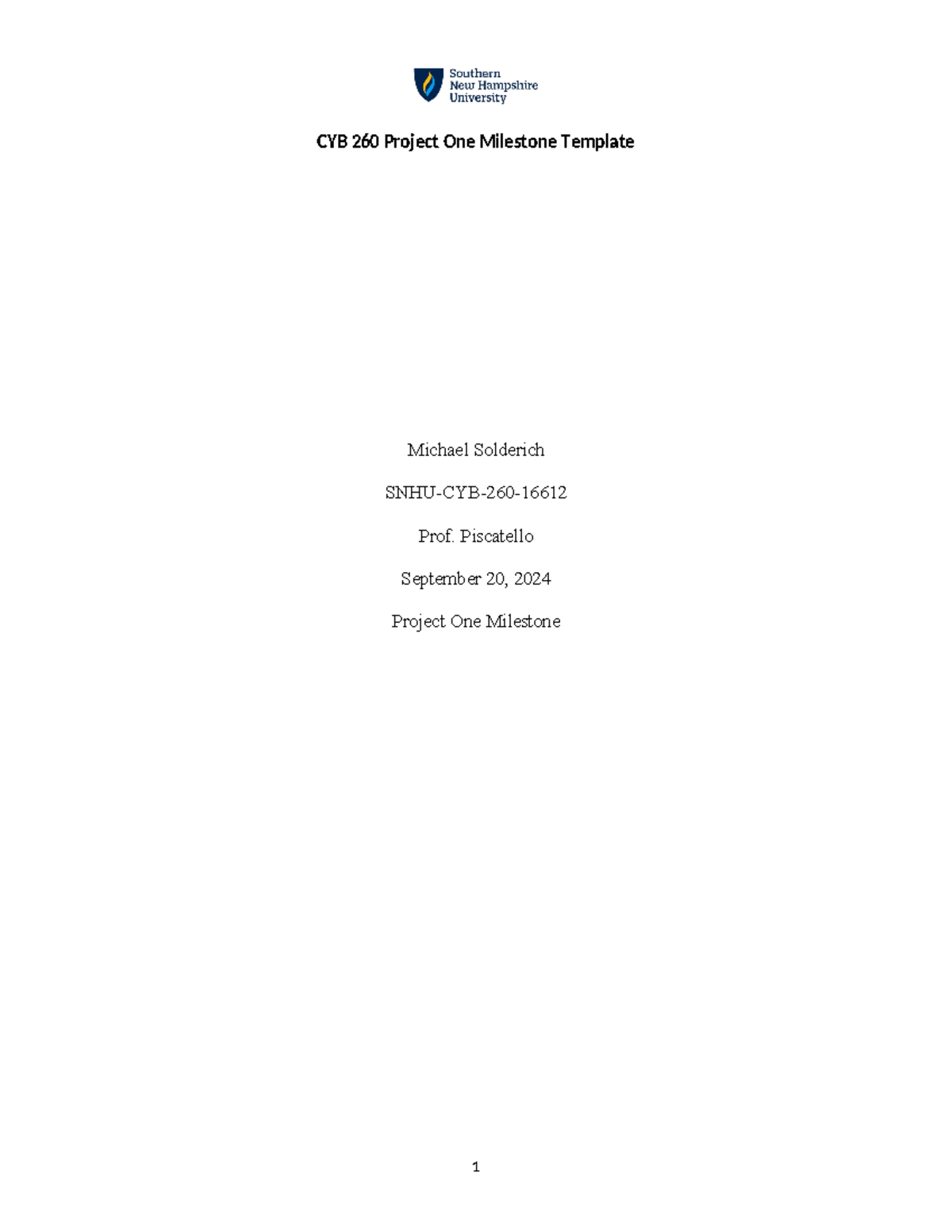 CYB 260 Project One Milestone Analysis & Requirements Overview - Studocu
