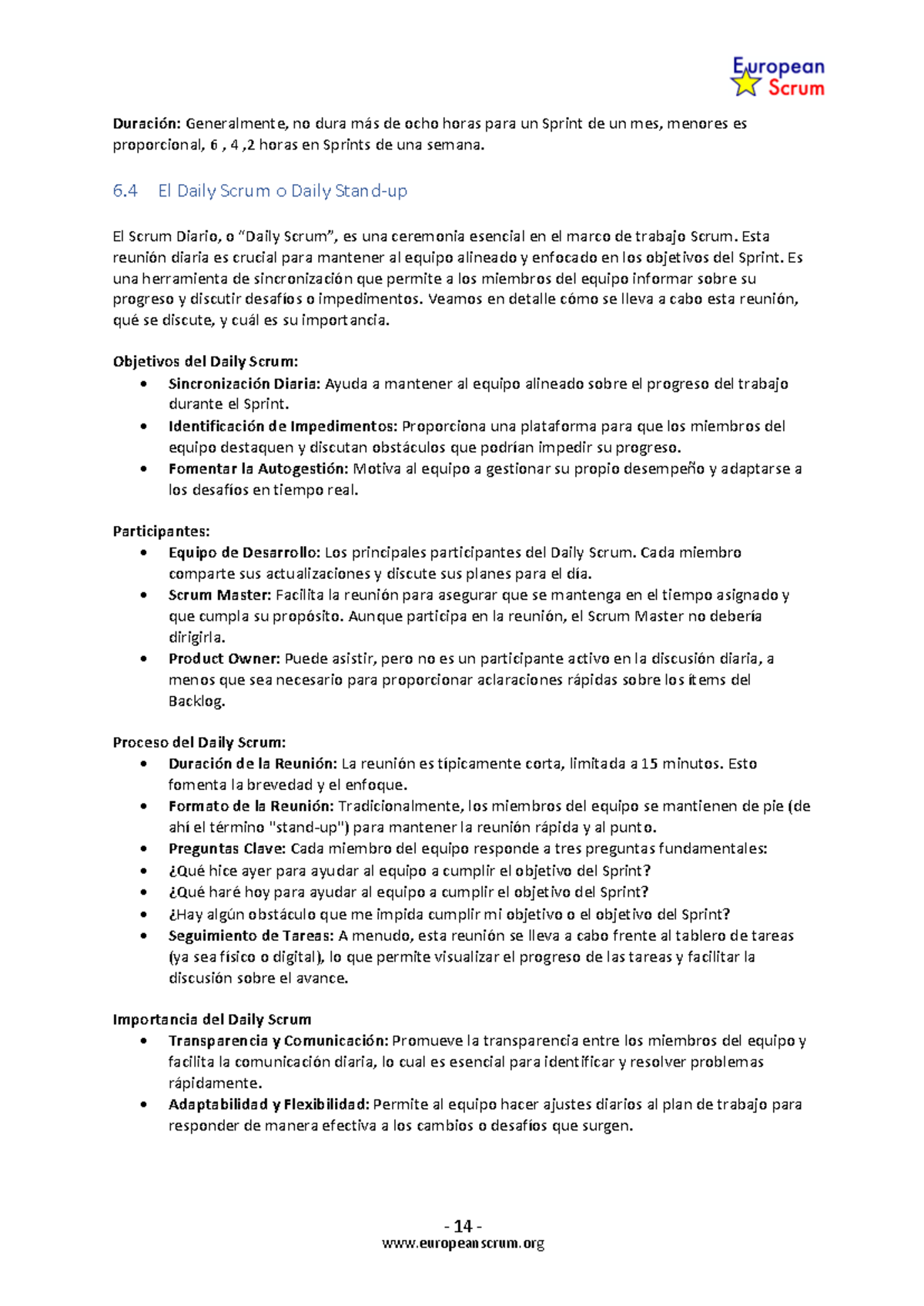 Scrum: Importancia y Proceso del Daily Scrum en Sprints - Studocu