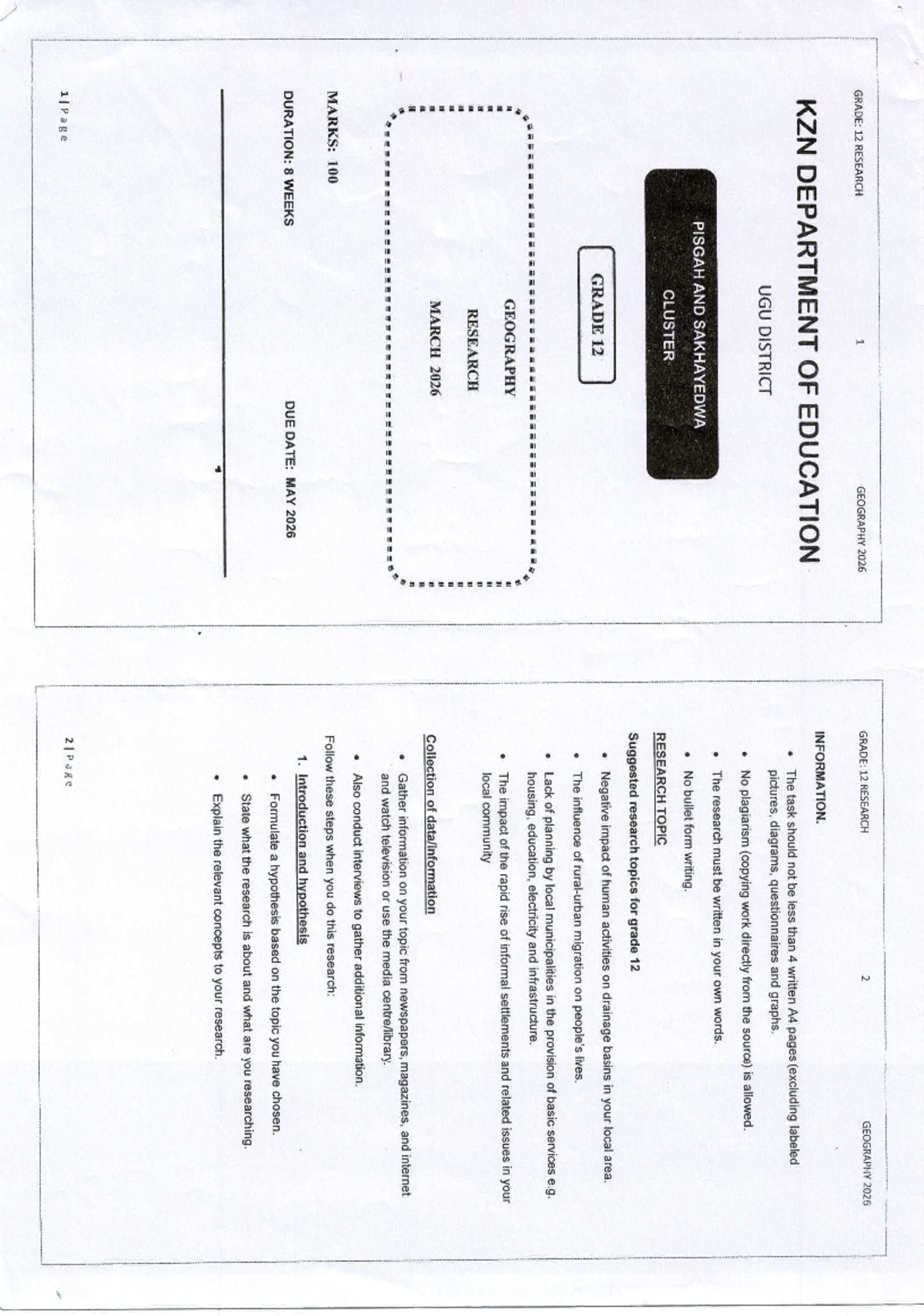Grade 12 Geography Research Project: Human Impact on Local Drainage ...