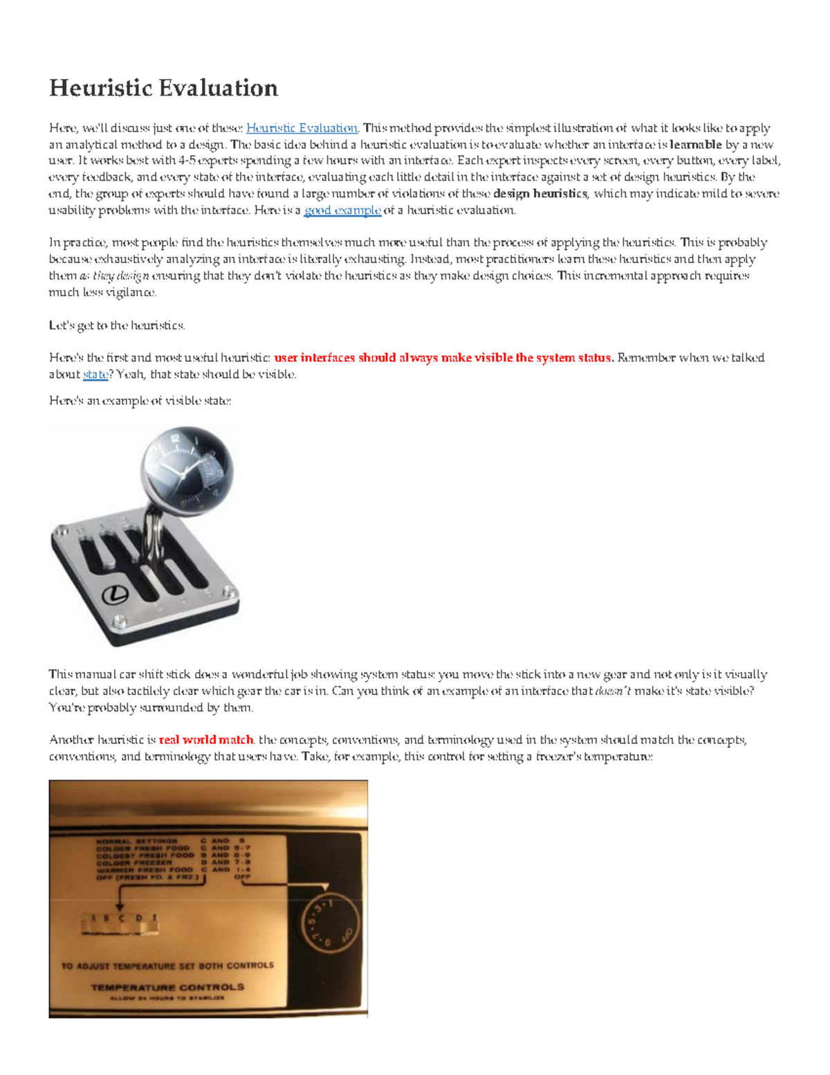 Heuristic Evaluation - Lecture Notes on Usability Principles and ...