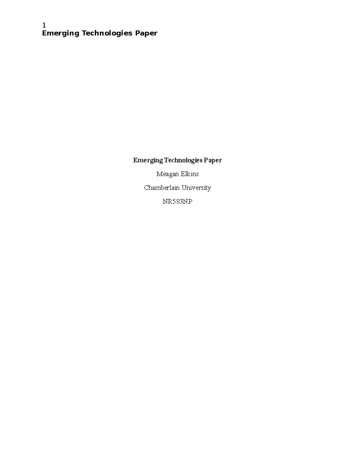 Emerging Technologies Paper: AI in Clinical Decision Support (NR583NP ...