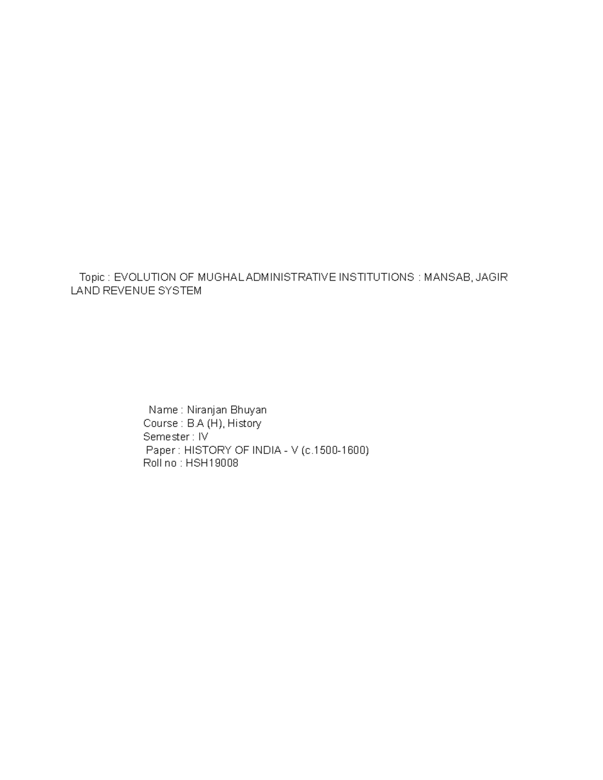 537607939 Final Exam Notes on Mughal Mansab and Jagir Systems - Studocu