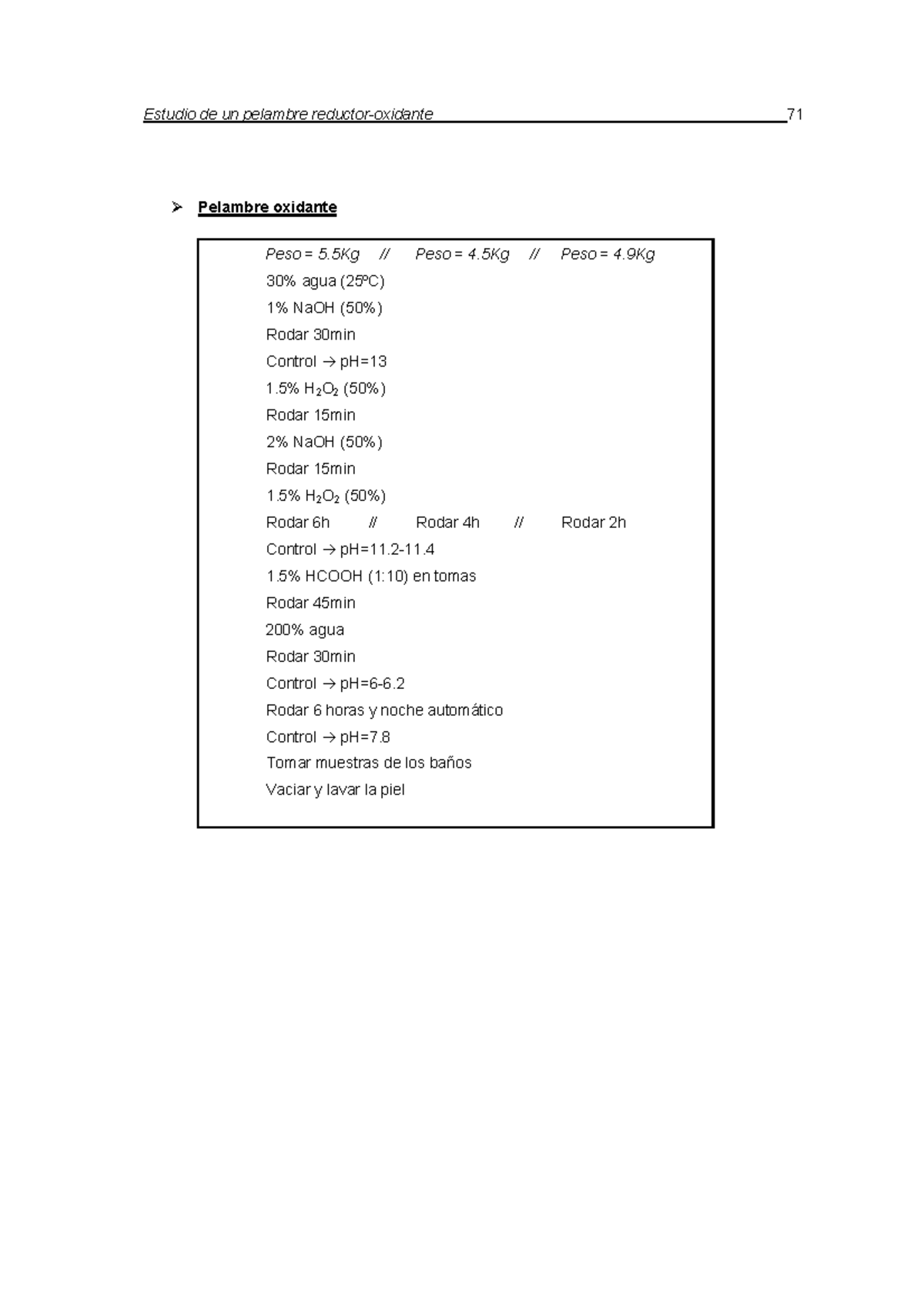 Proyecto Estudio Pelambre Reductor y Oxidante - Parte 8 de 9 - Studocu