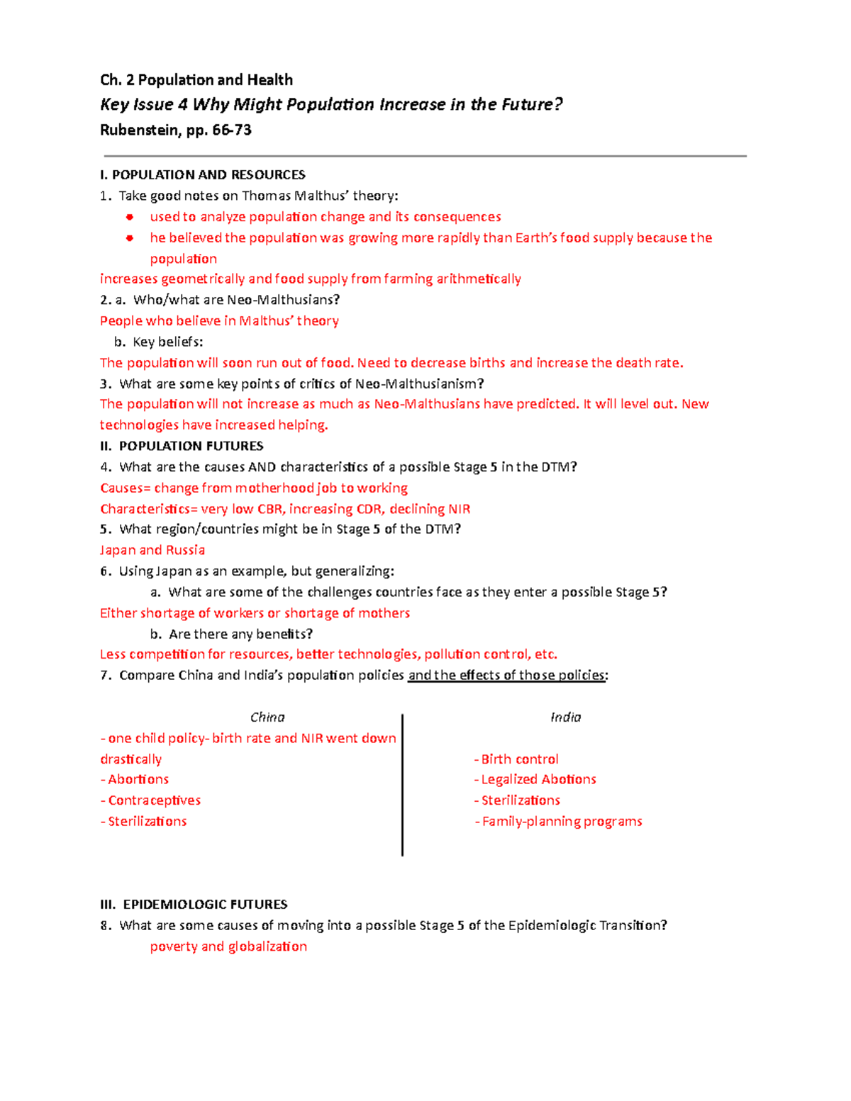 Chapter 2.4: Population Dynamics in AP Human Geography - Studocu