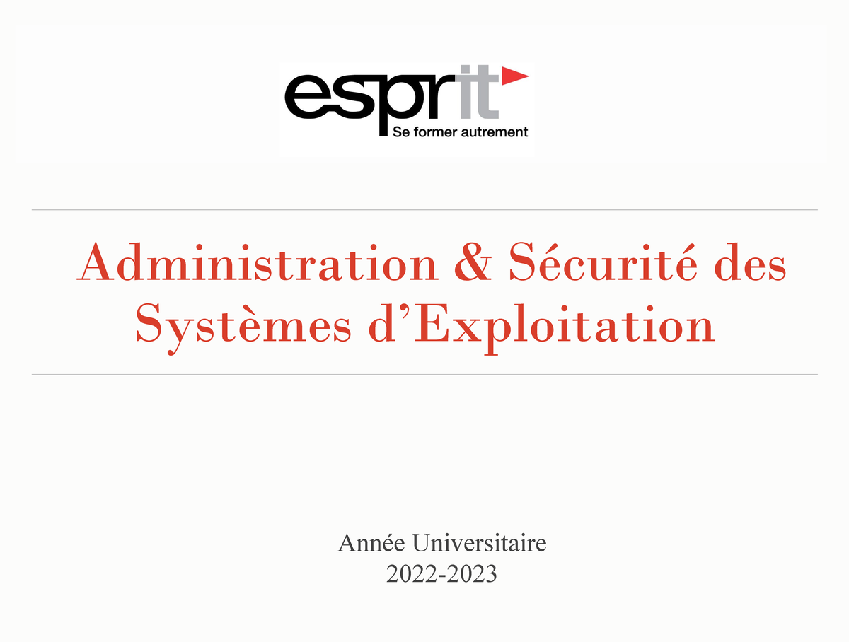 Chap 4 - Gestion des Disques: Administration des Systèmes d ...