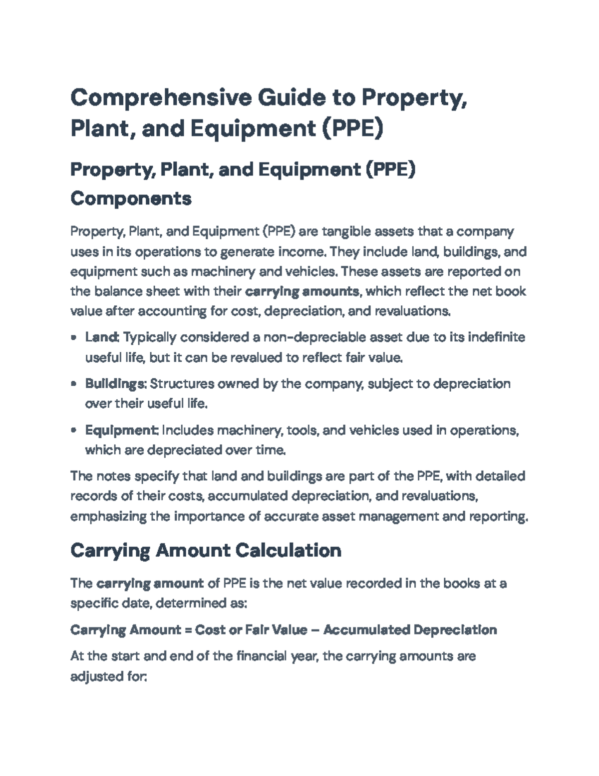 Comprehensive Guide to PPE Management: Assets, Valuation, and Reporting ...