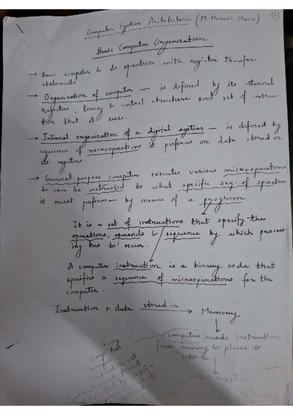 Unit 3 & 4 Notes on Computer System Architecture (CS101) - Studocu